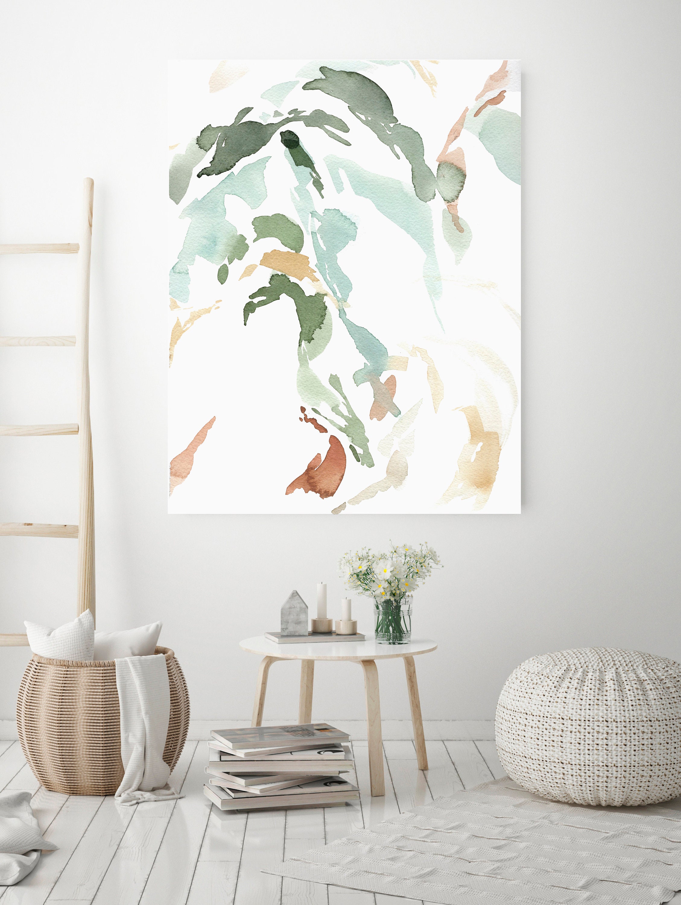 Abstract Watercolor Modern Art Abstract Painting Boho Wall Decor ...