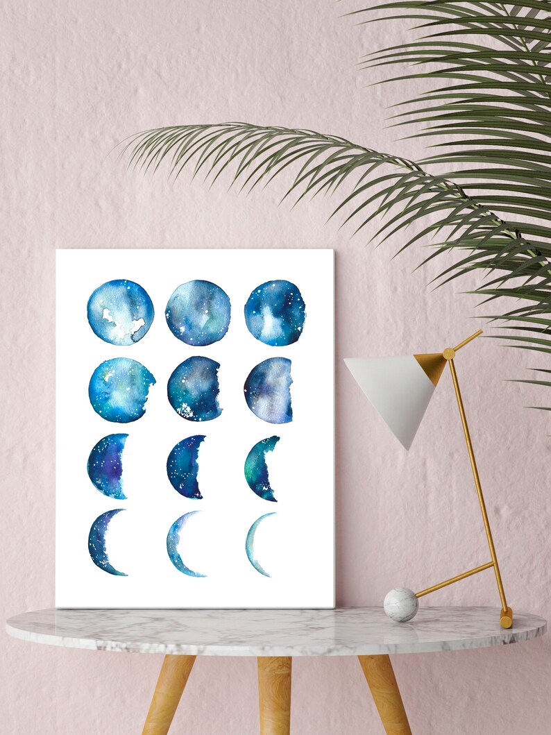 Moon Phases Print Moon Art Moon Phase Art Moon Phases Wall Art | Etsy
