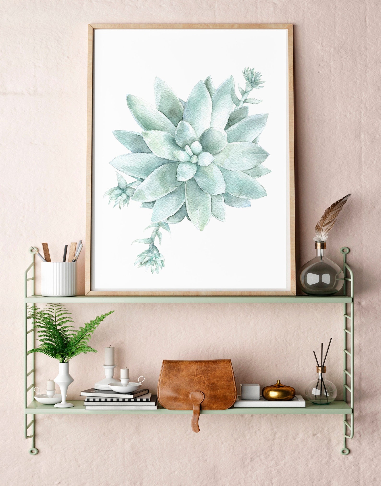 Succulent Print Cactus Print Boho Wall Decor Succulent | Etsy