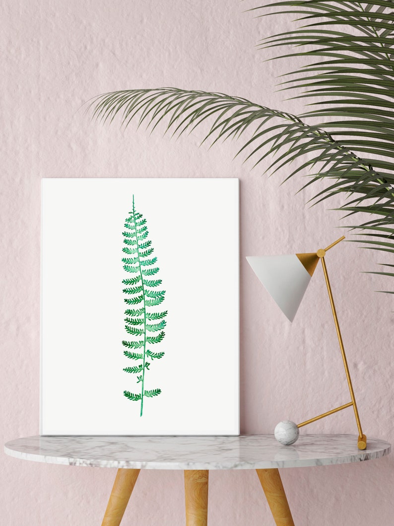 Botanical Print Fern Leaf Watercolor Print Boho Wall Decor Botanical ...