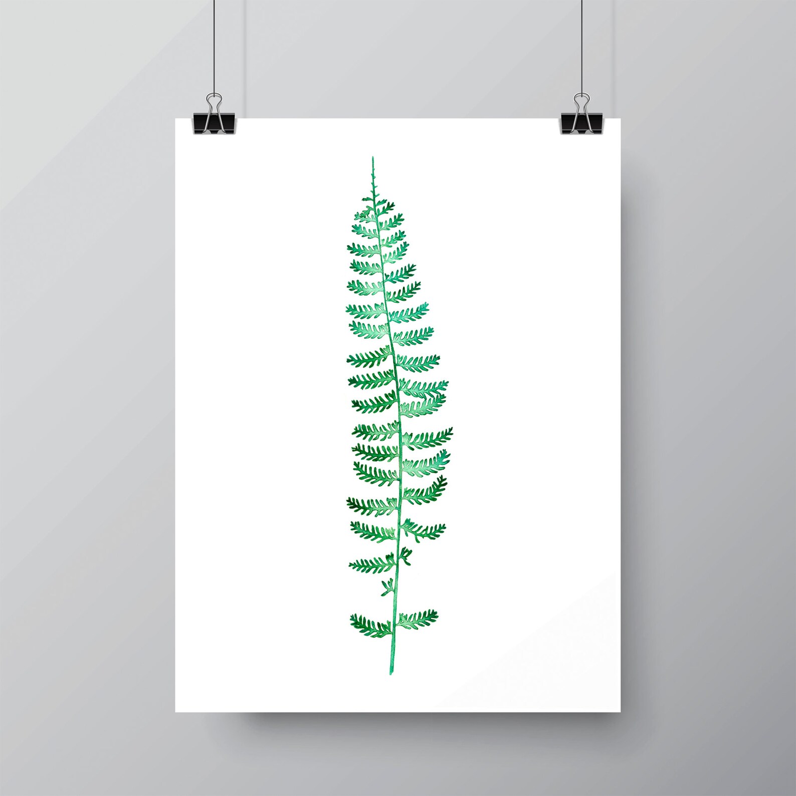 Botanical Print Fern Leaf Watercolor Print Boho Wall Decor Botanical ...