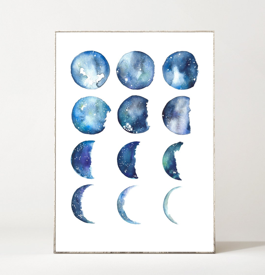 Moon Phases Print Moon Art Moon Phase Art Moon Phases Wall Art ...