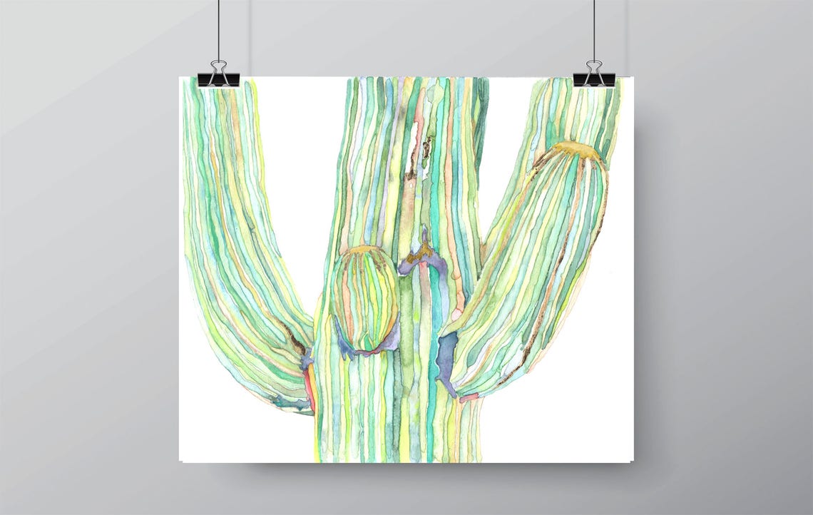 Cactus Print Botanical Print Watercolor Print Cactus Wall Art - Etsy