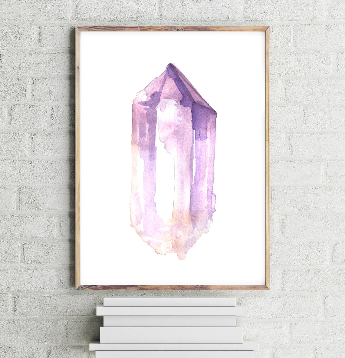 3 Piece Wall Art Crystal Print Watercolor Crystal Painting Set | Etsy