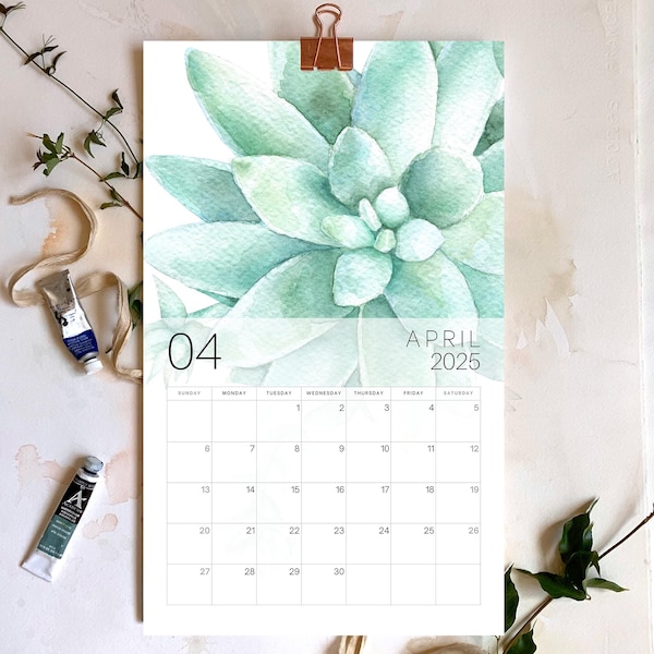 Watercolor Calendar - Etsy