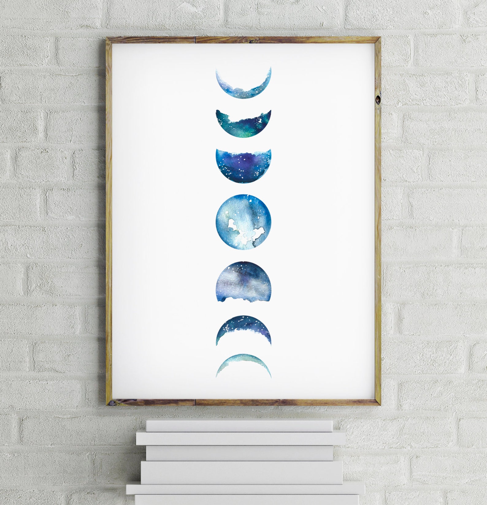 Moon Phase Print Moon Phase Wall Art Prints Boho Wall Decor - Etsy