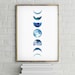 Moon Phase Print Moon Phase Wall Art Prints Boho Wall Decor Watercolor ...