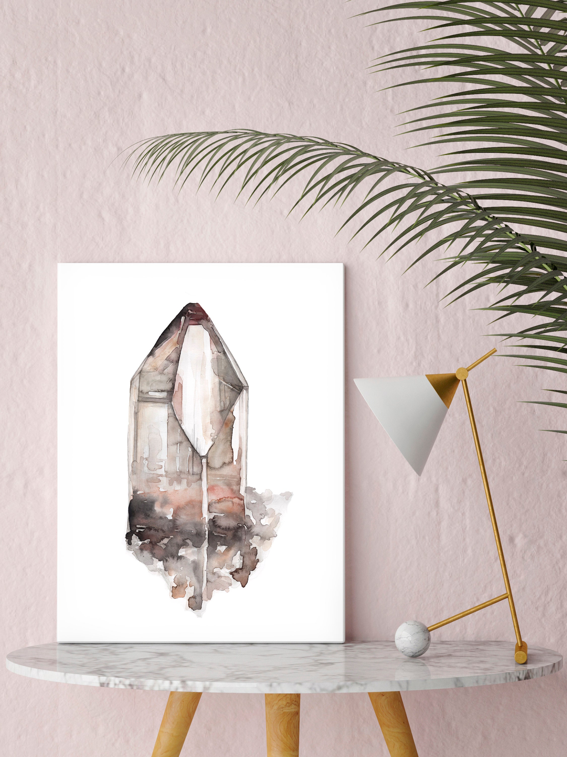 Crystal Painting Watercolor Wall Art Prints Boho Home Decor | Etsy