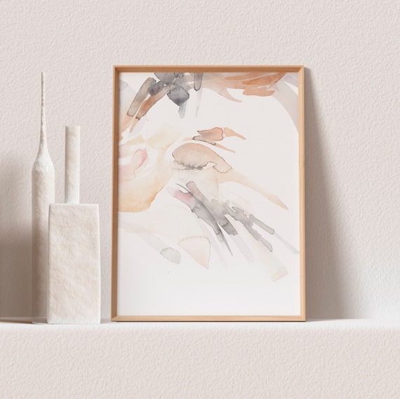 Abstract Watercolor Print Minimal Abstract Art Apartment Decor | Etsy