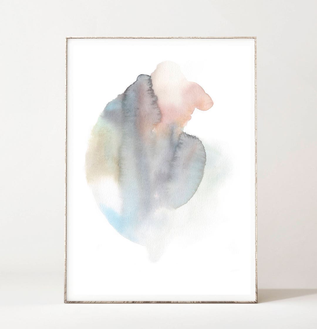Abstract Art Print Watercolor Painting Minimalist Art Fluid Painting ...