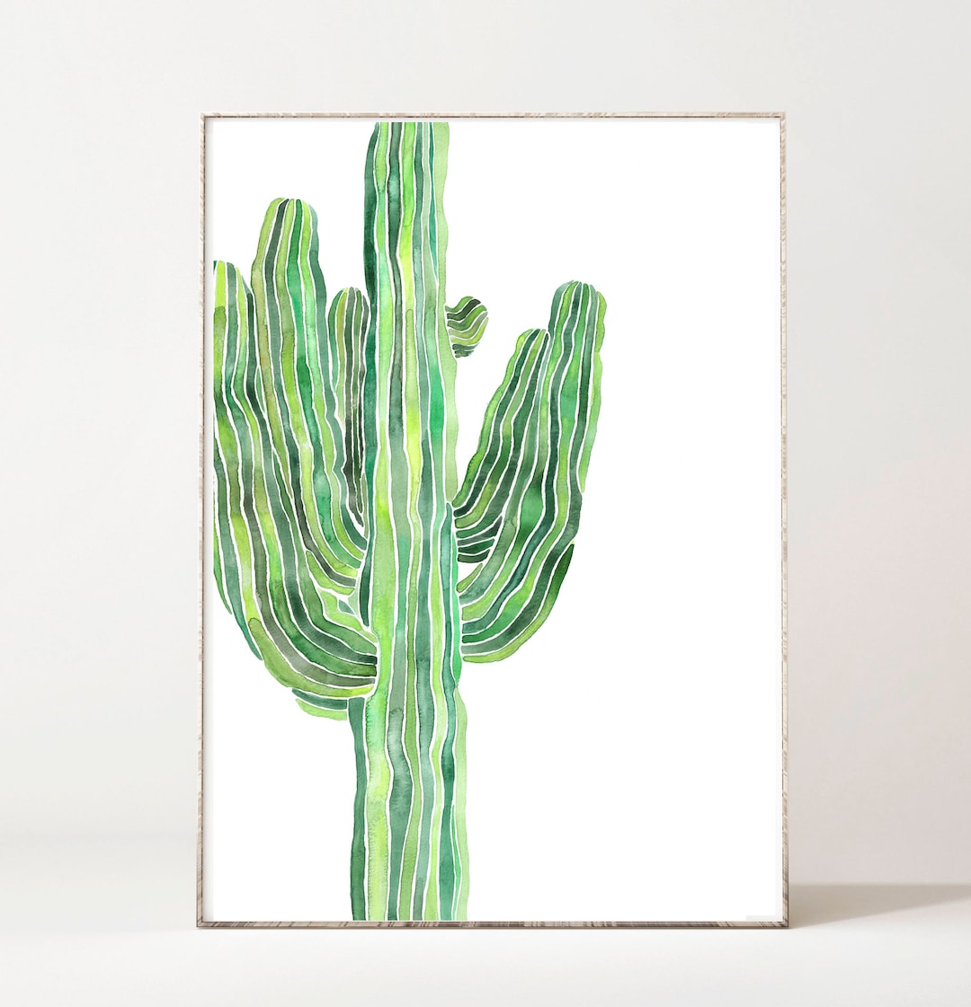 Cactus Print Boho Wall Decor Aquarelle Cactus Wall Art Watercolor Print ...