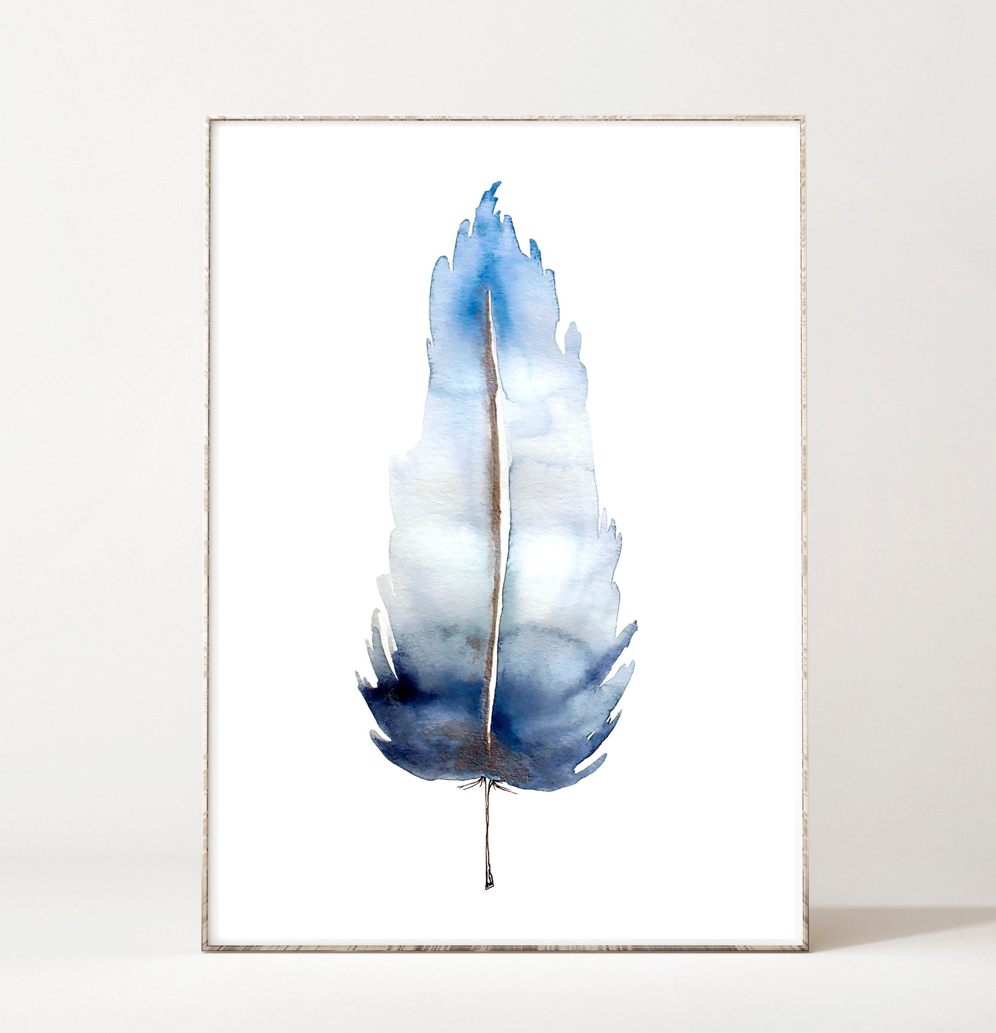 3 Piece Wall Art Feather Print Boho Wall Decor Watercolor Print Set of ...