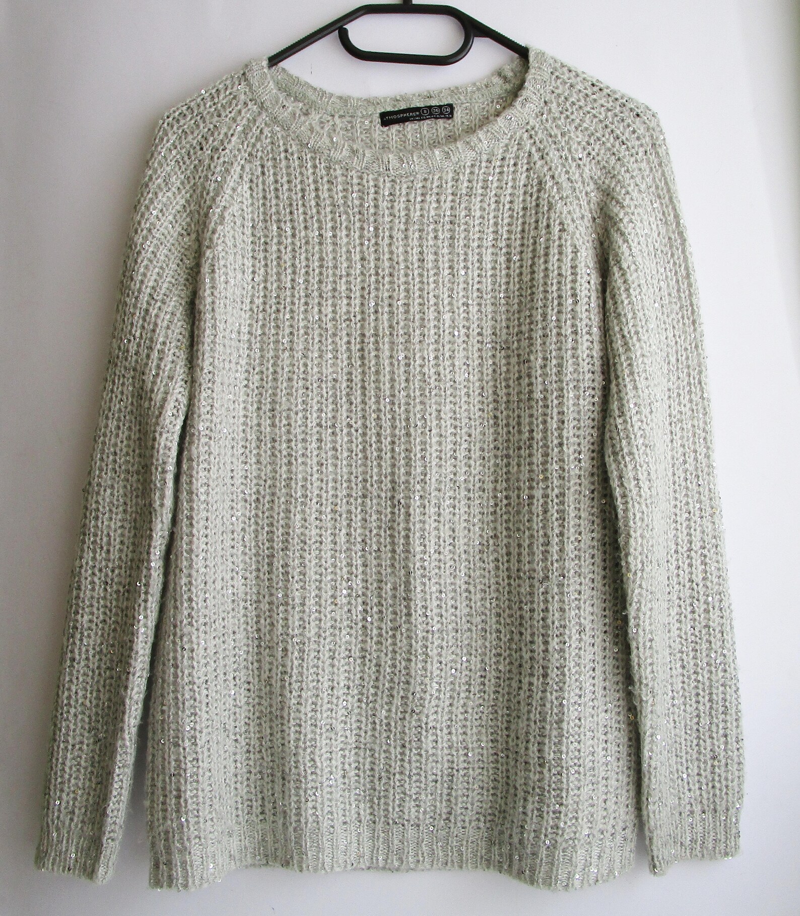 Vintage Gray Sweater, Silver Sweater, Metallic Sweater, Womens Gray ...