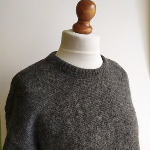 Vintage Wool Sweater, Gray Wool Sweater, Warm Sweater, Patterned ...