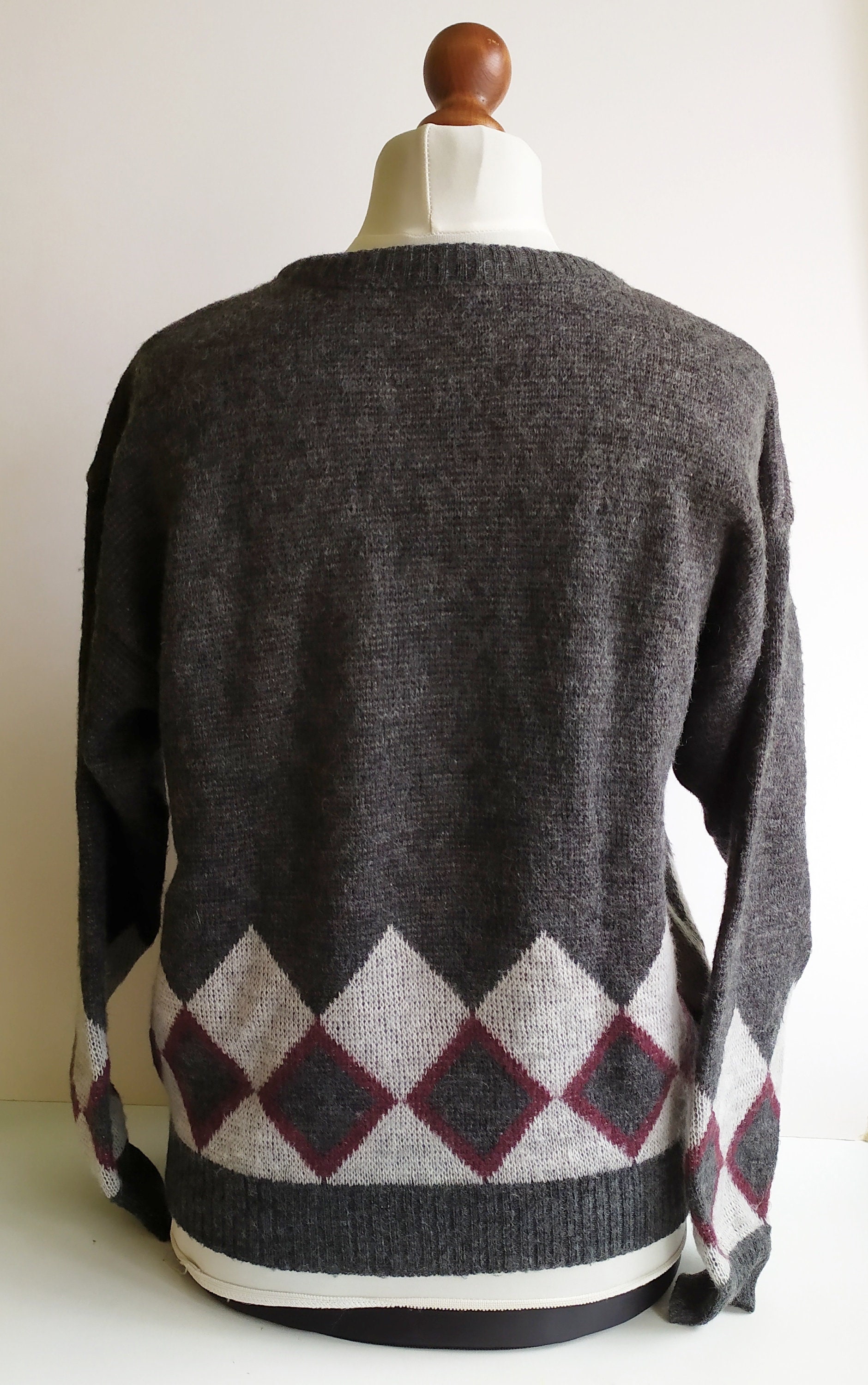Vintage Wool Sweater Gray Wool Sweater Warm Sweater - Etsy