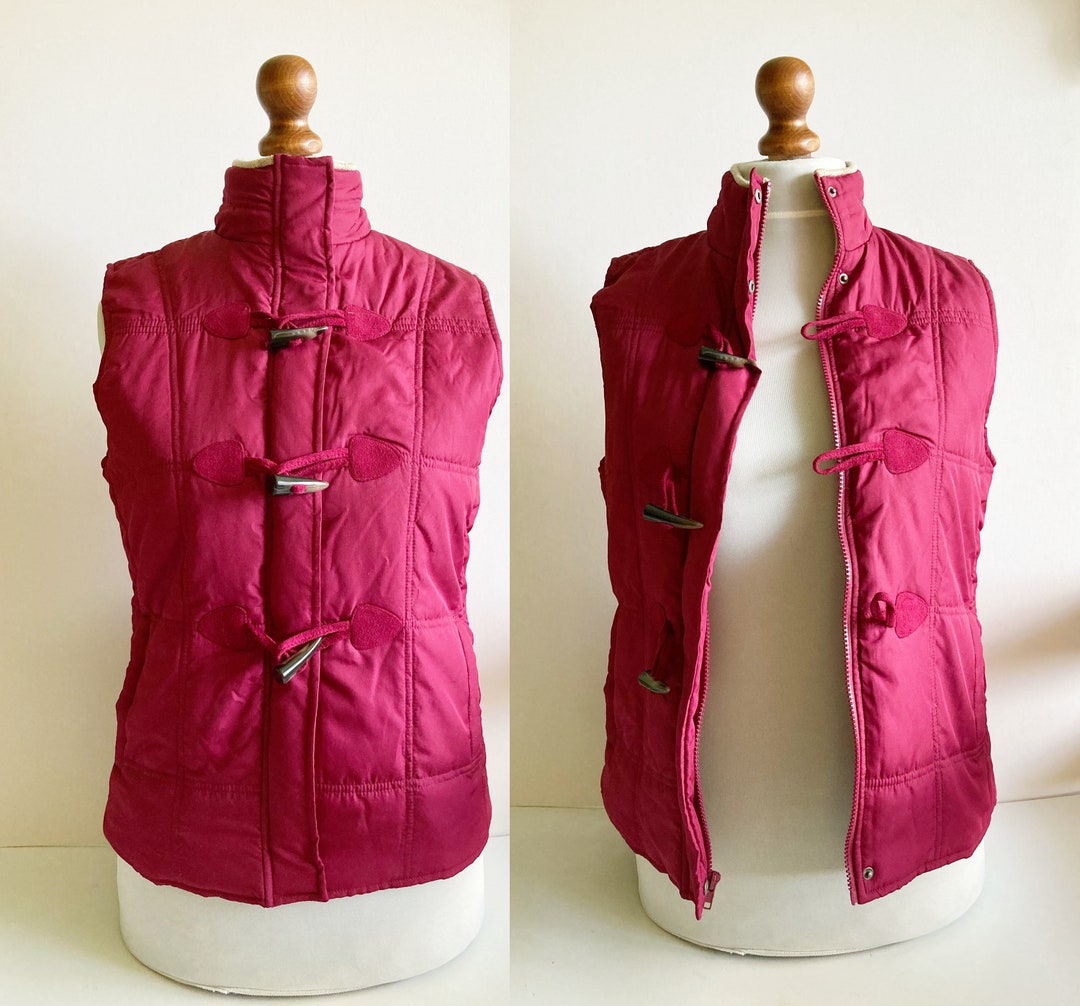 Vintage Vest, Padded Vest, Red Vest, Warm Vest, Warm Padded Vest, Fall ...