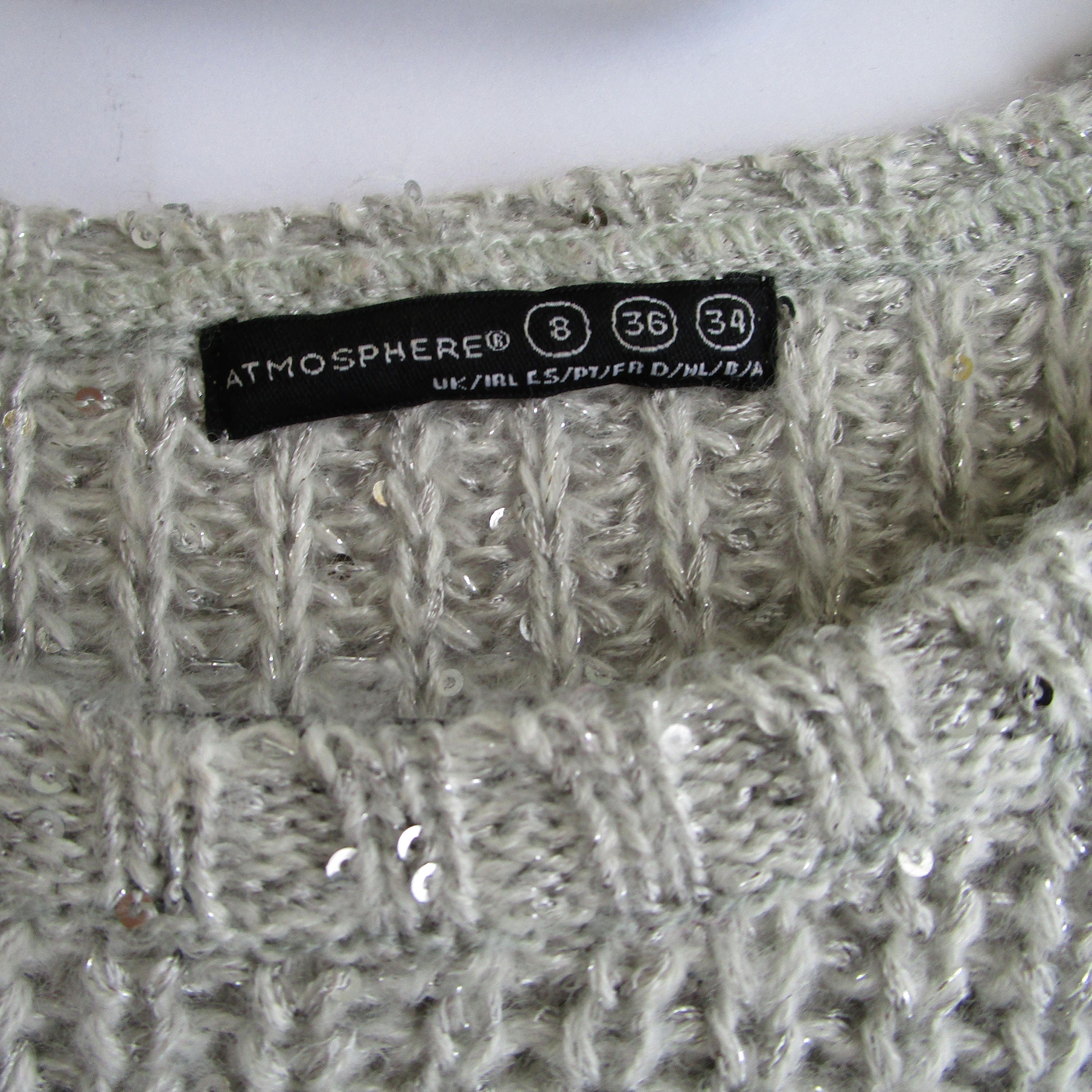 Vintage Gray Sweater, Silver Sweater, Metallic Sweater, Womens Gray ...