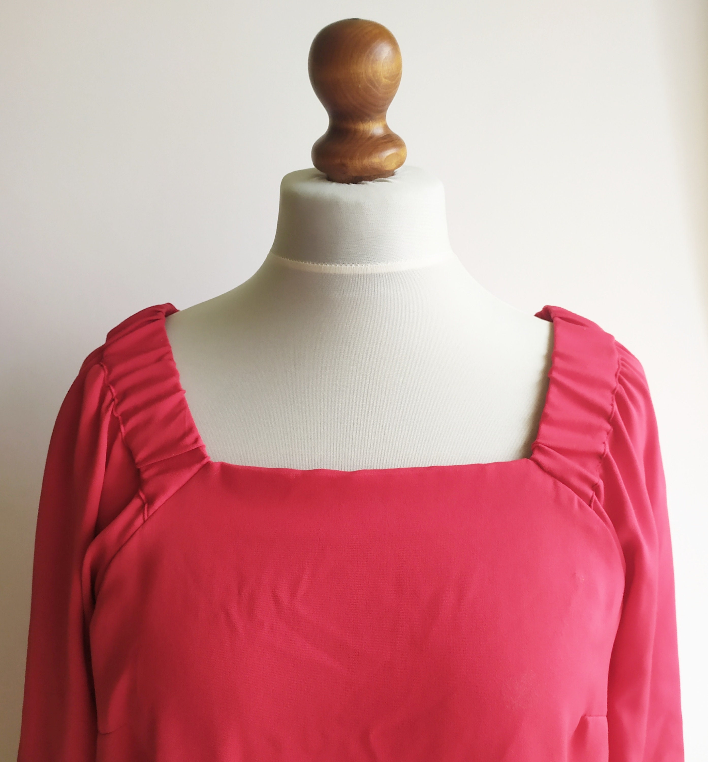 Vintage Red Blouse Raspberry Blouse Pink Blouse Red Top - Etsy