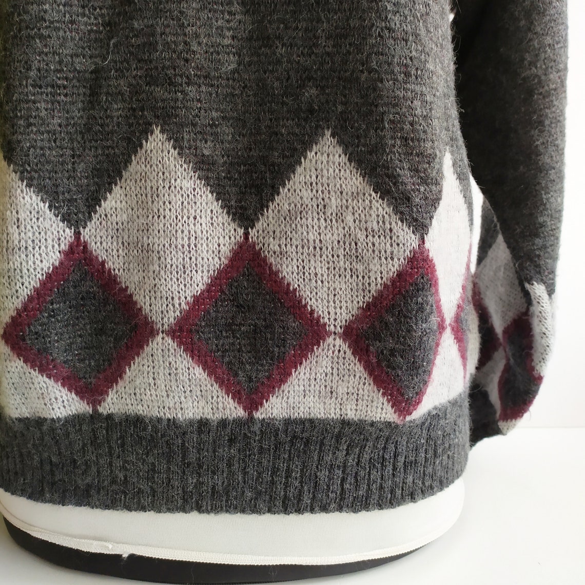 Vintage Wool Sweater Gray Wool Sweater Warm Sweater - Etsy