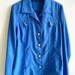 Vintage Shacket Blue Shacket Bright Blue Jacket Blue Shirt - Etsy