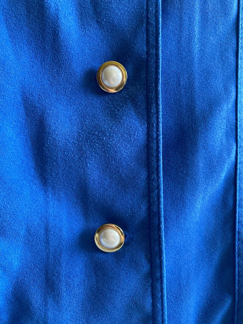 Vintage Shacket, Blue Shacket, Bright Blue Jacket, Blue Shirt, Retro ...