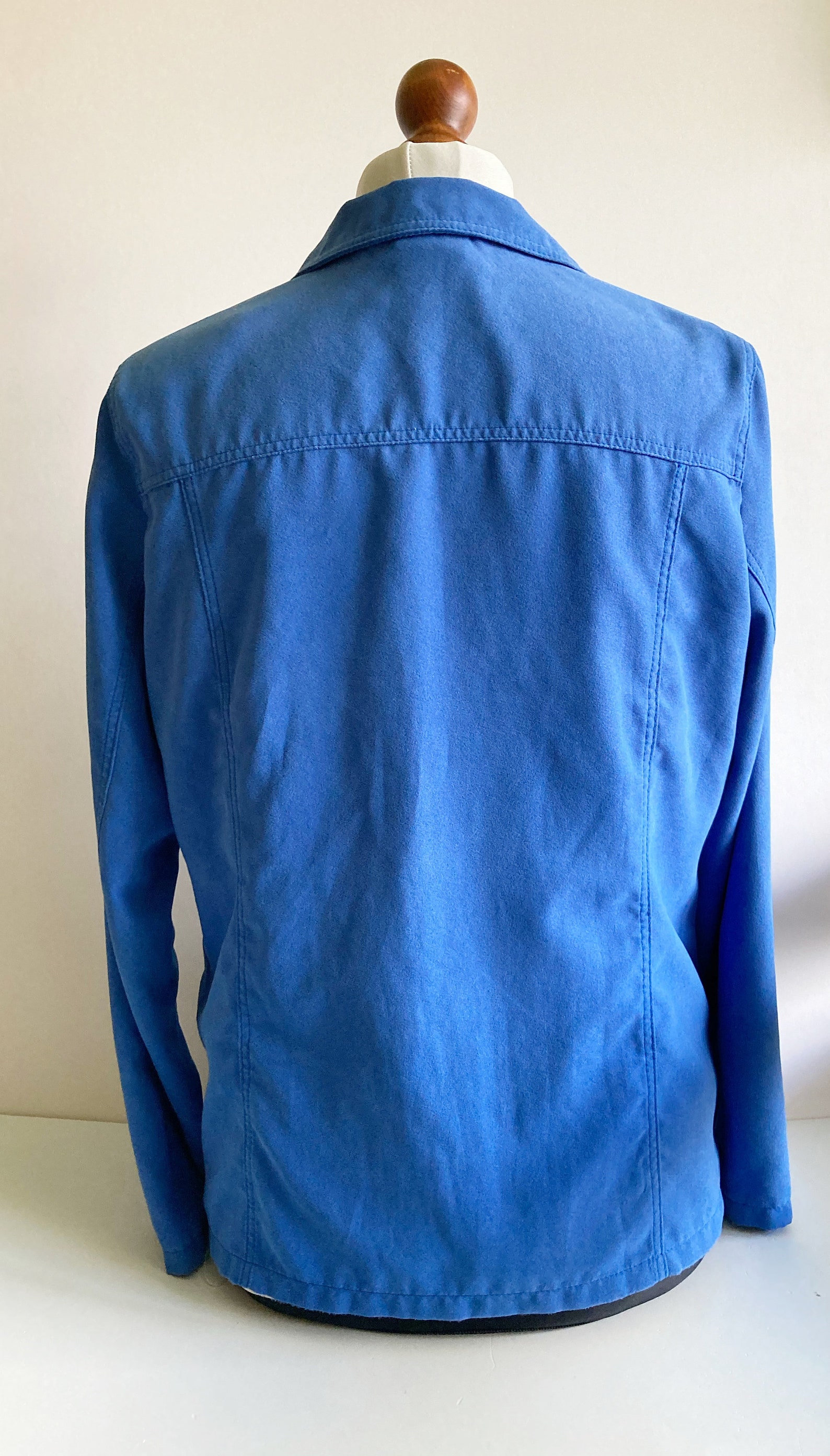 Vintage Shacket Blue Shacket Bright Blue Jacket Blue Shirt - Etsy