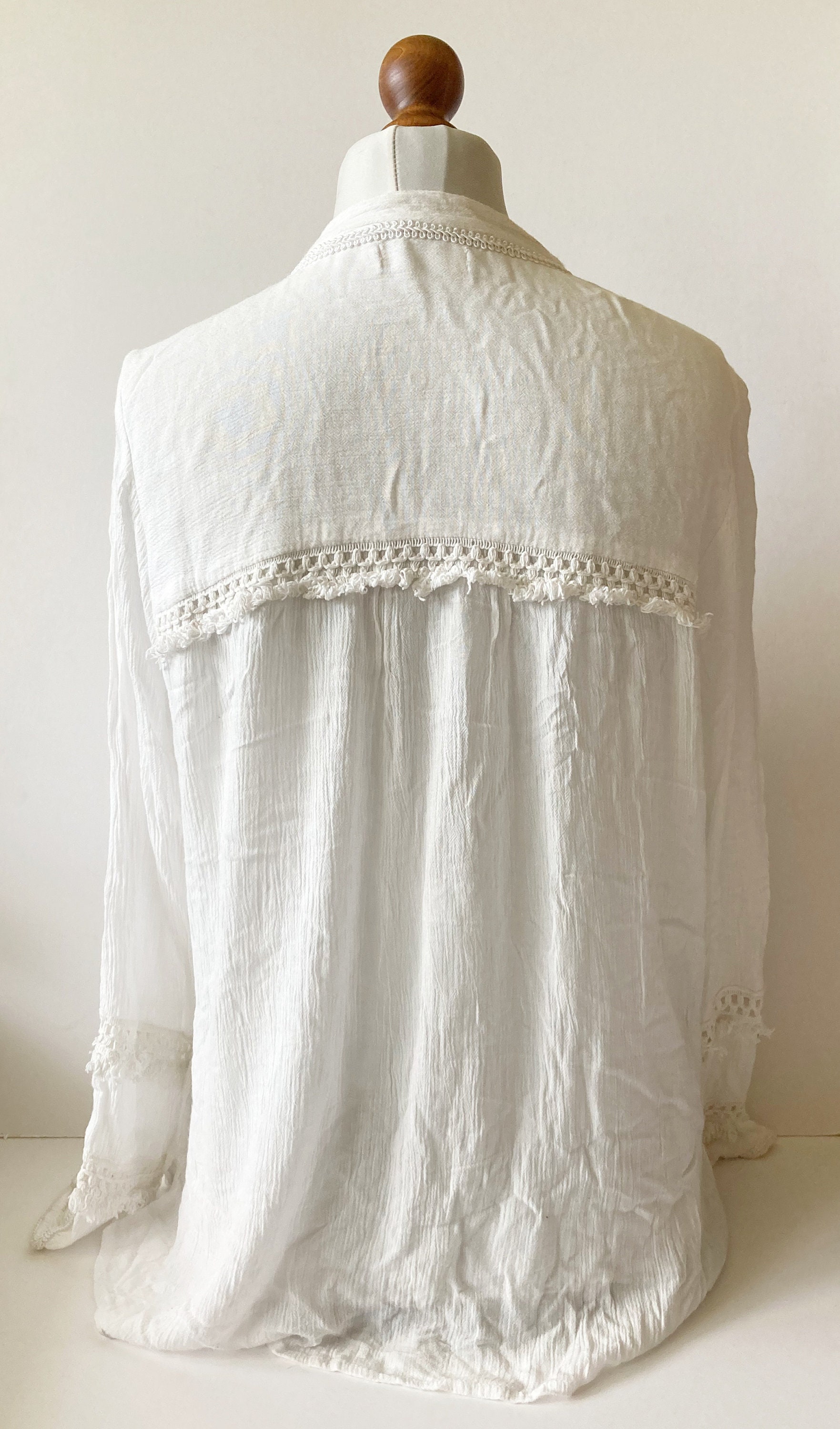 Vintage White Blouse White blouse Flowy blouse Classic | Etsy