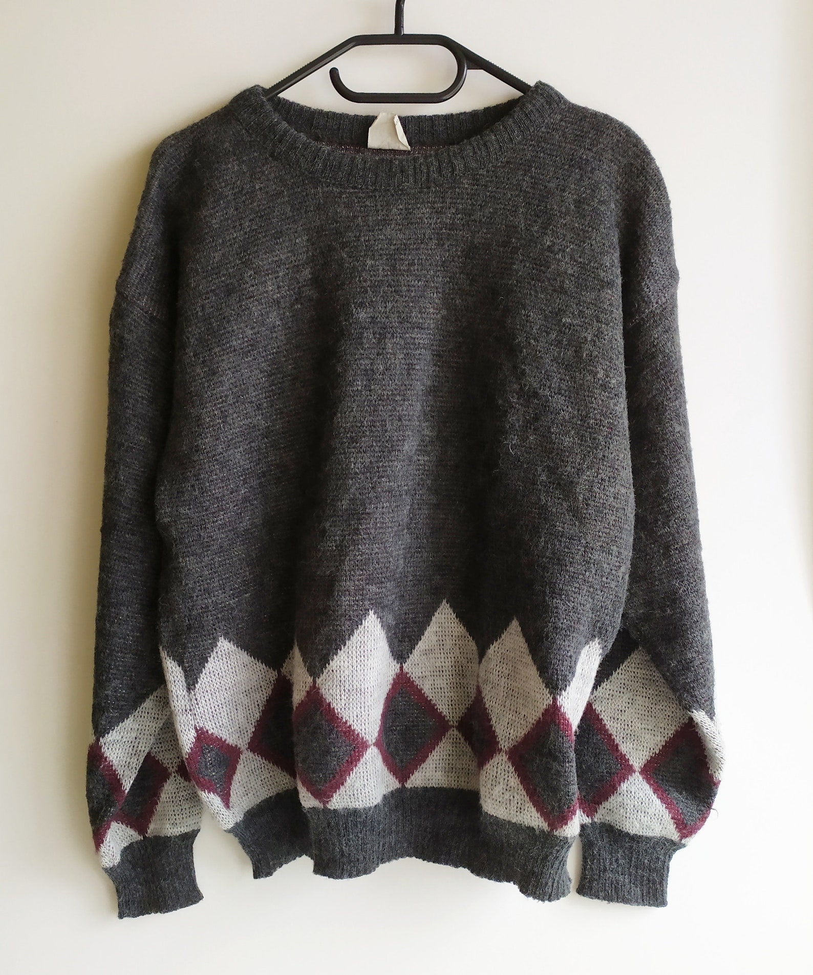 Vintage Wool Sweater Gray Wool Sweater Warm Sweater - Etsy