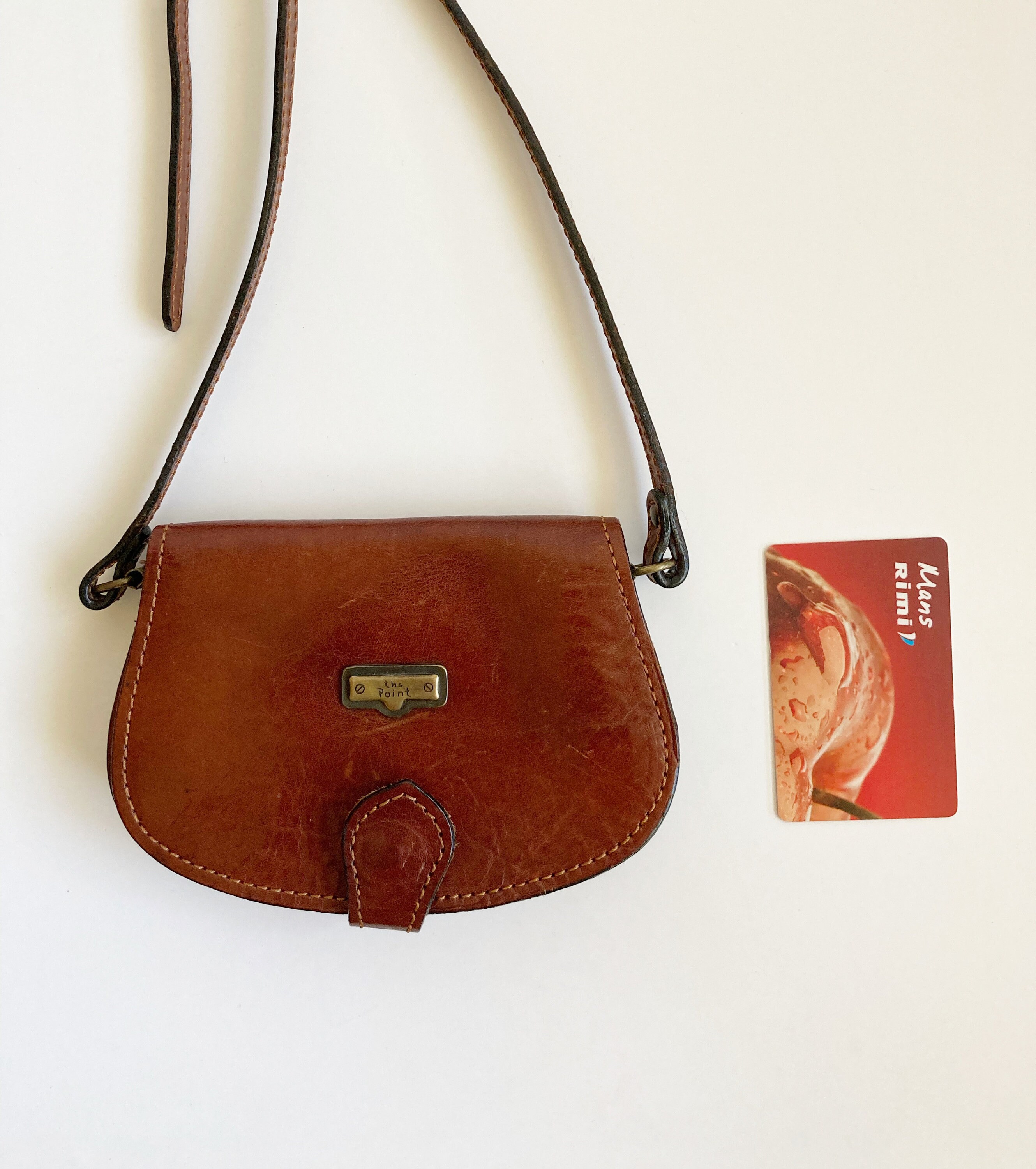 Vintage Brown Handbag Leather Bag Thick Leather Bag Mini - Etsy