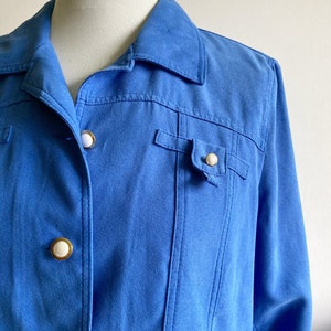 Vintage Shacket, Blue Shacket, Bright Blue Jacket, Blue Shirt, Retro ...