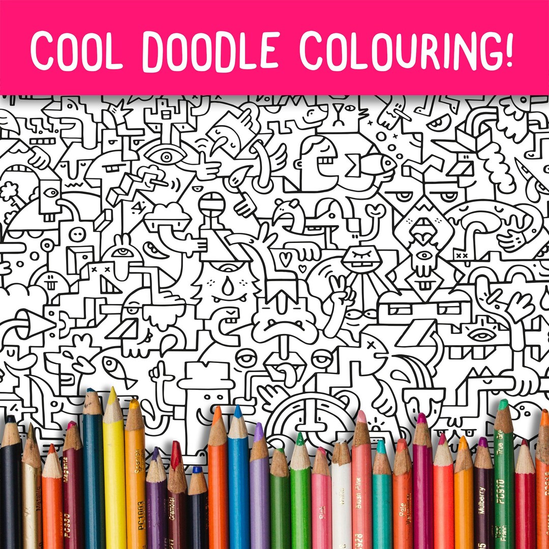 Brain of Thought Fun, Doodle Colouring in Sheet A4 Size, Hi-res. - Etsy