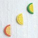 JHB Citrus Fruit Slice Button 20mm Plastic Shank Realistic Lemon Lime ...