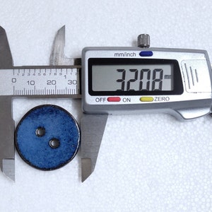 Blue Ceramic Buttons 32mm X 5 Round Enamel Glazed Fashion Statement ...