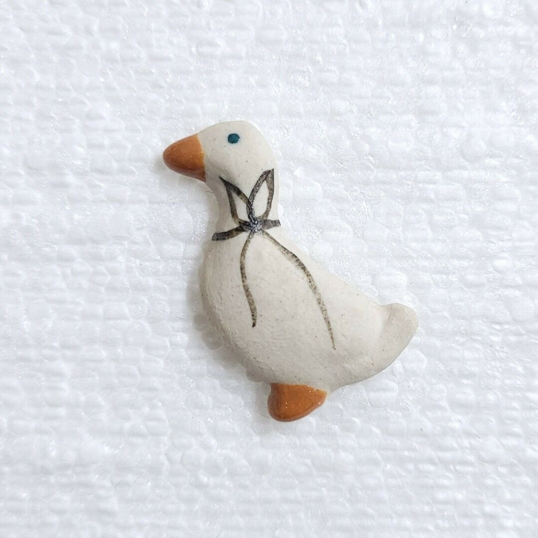 Ceramic Duck Button 27mm Metal Shank Realistic 3D Handmade Bird Novelty ...