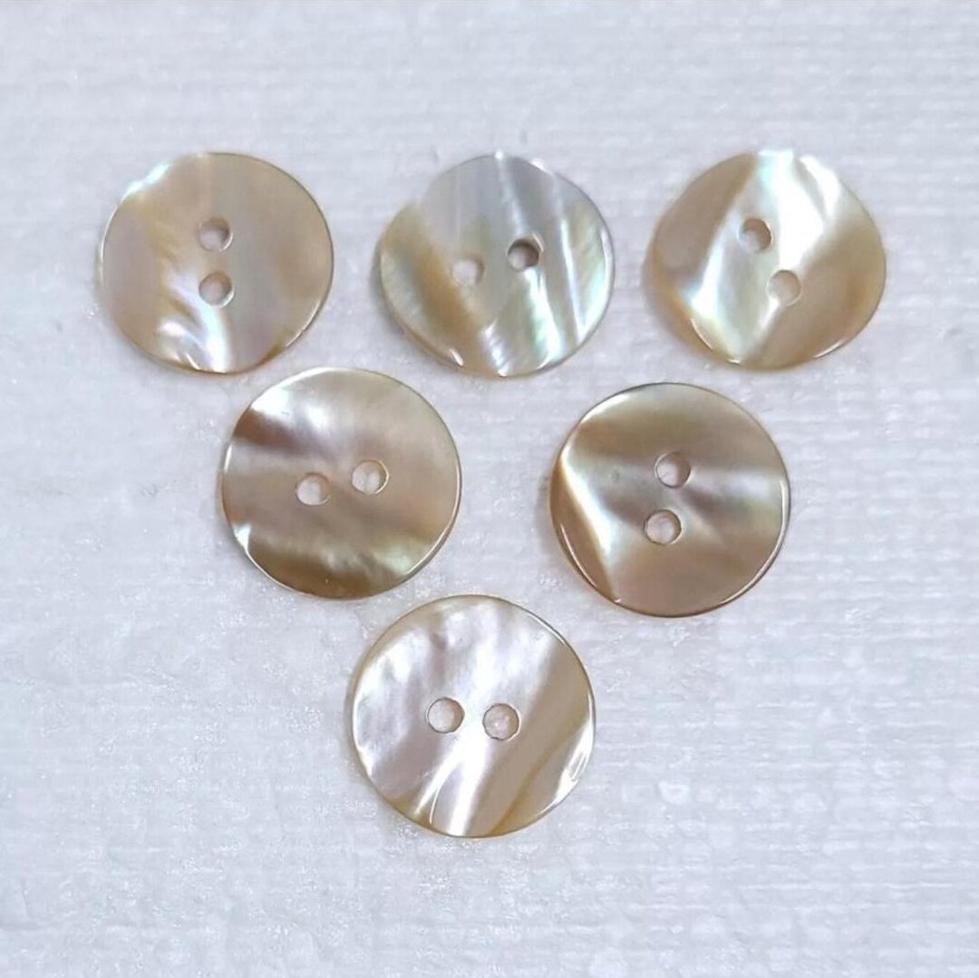 Goldfish Shell Buttons 11mm or 15mm 2 Hole Pack of 6 Pearlescent Awabi ...