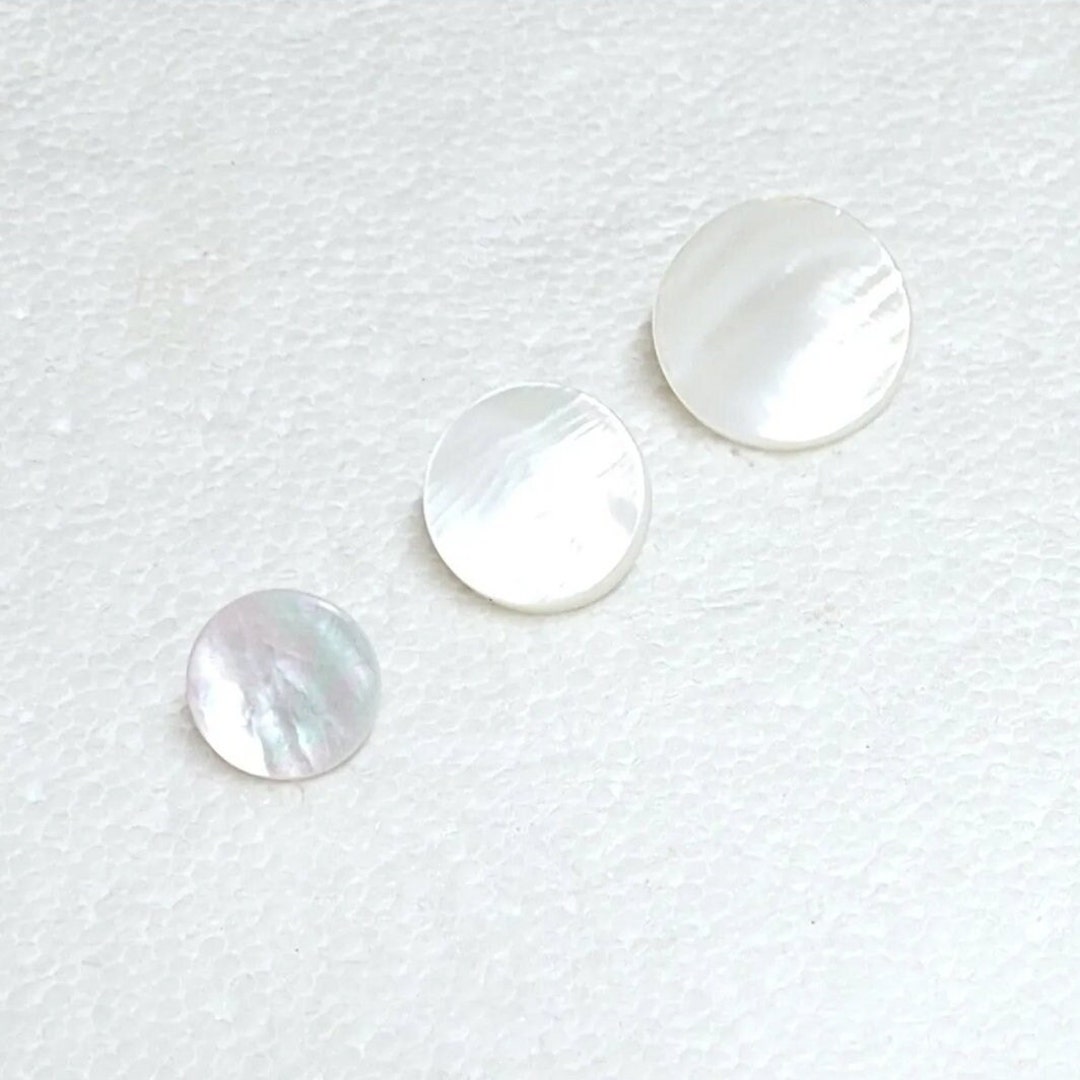Mother of Pearl Button 15mm 19mm 23mm Metal Shank Ivory White Round ...