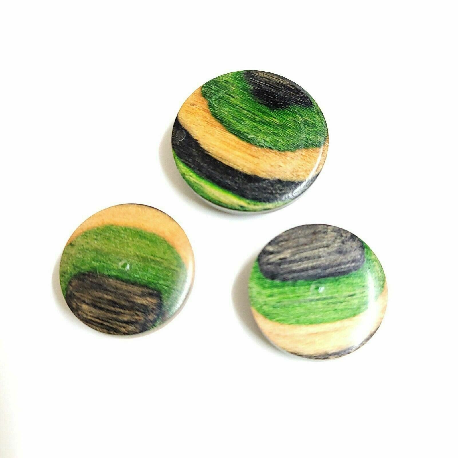 Colourful Wooden Button 20mm 21mm 25mm Self Shank Quirky Striped Groovy ...