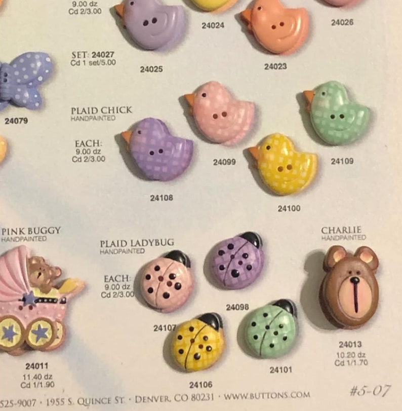 JHB Plaid Chick Buttons 20mm 2 Hole Jessica Breedlove Camp Grandma ...