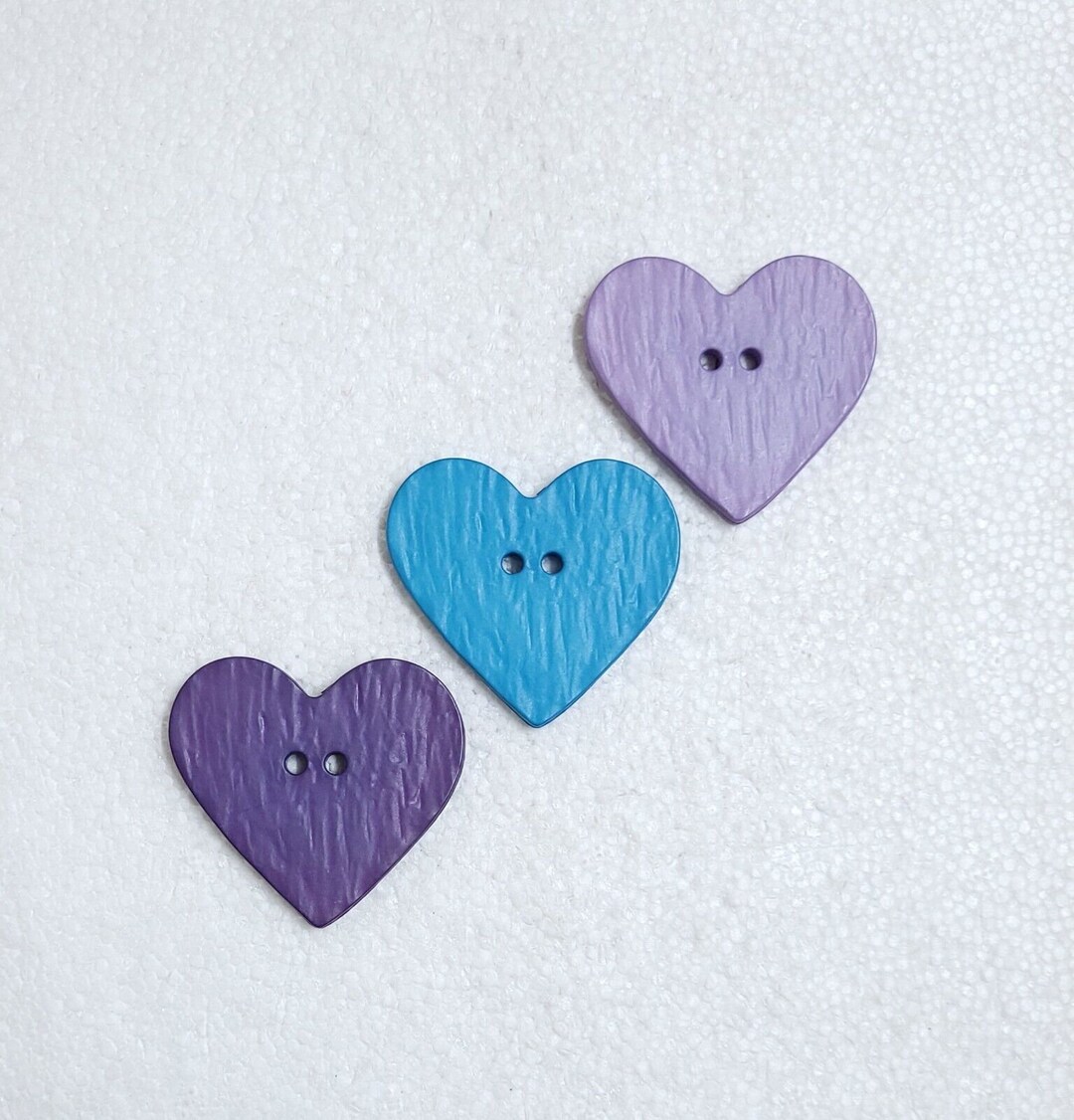 JHB Big Heart Button 42mm 2 Hole Lavender Turquoise or Purple Novelty ...