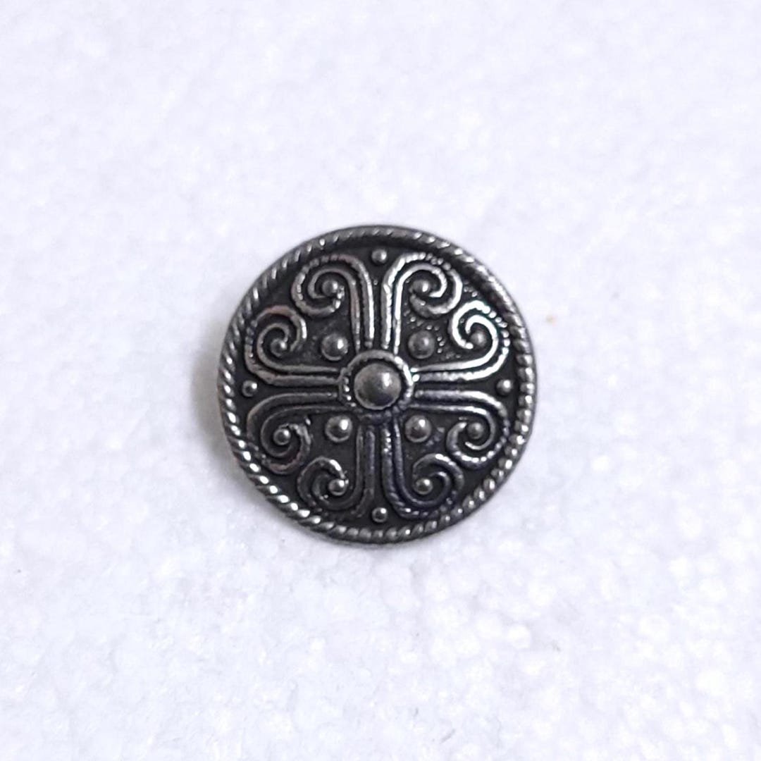 Norwegian Pewter Button 21mm Metal Shank Tinn-per Hilje Scandinavian ...