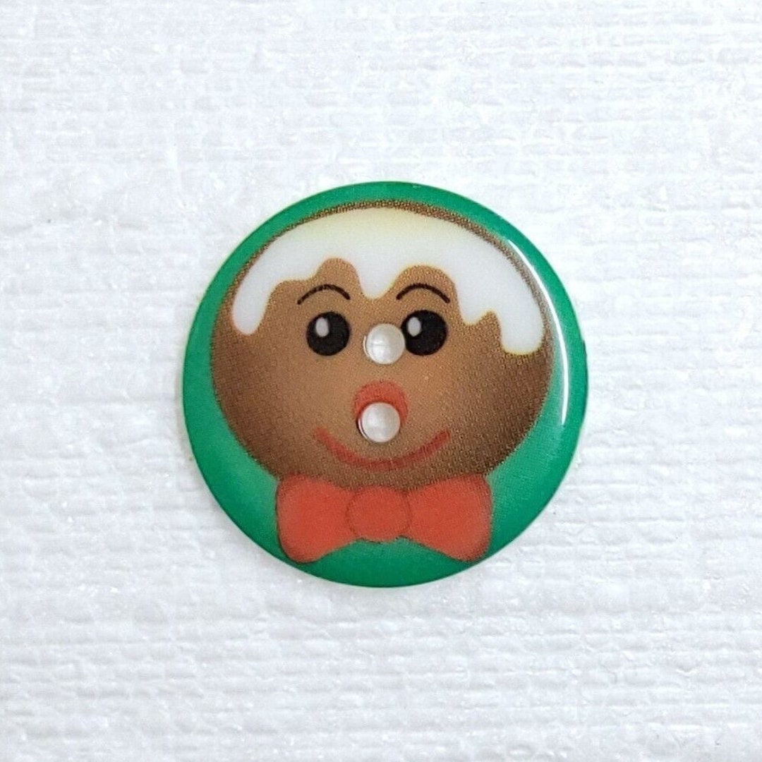 JHB Iced Cookie Button 28mm Plastic 2 Hole Gingerbread Man Pudding Head ...