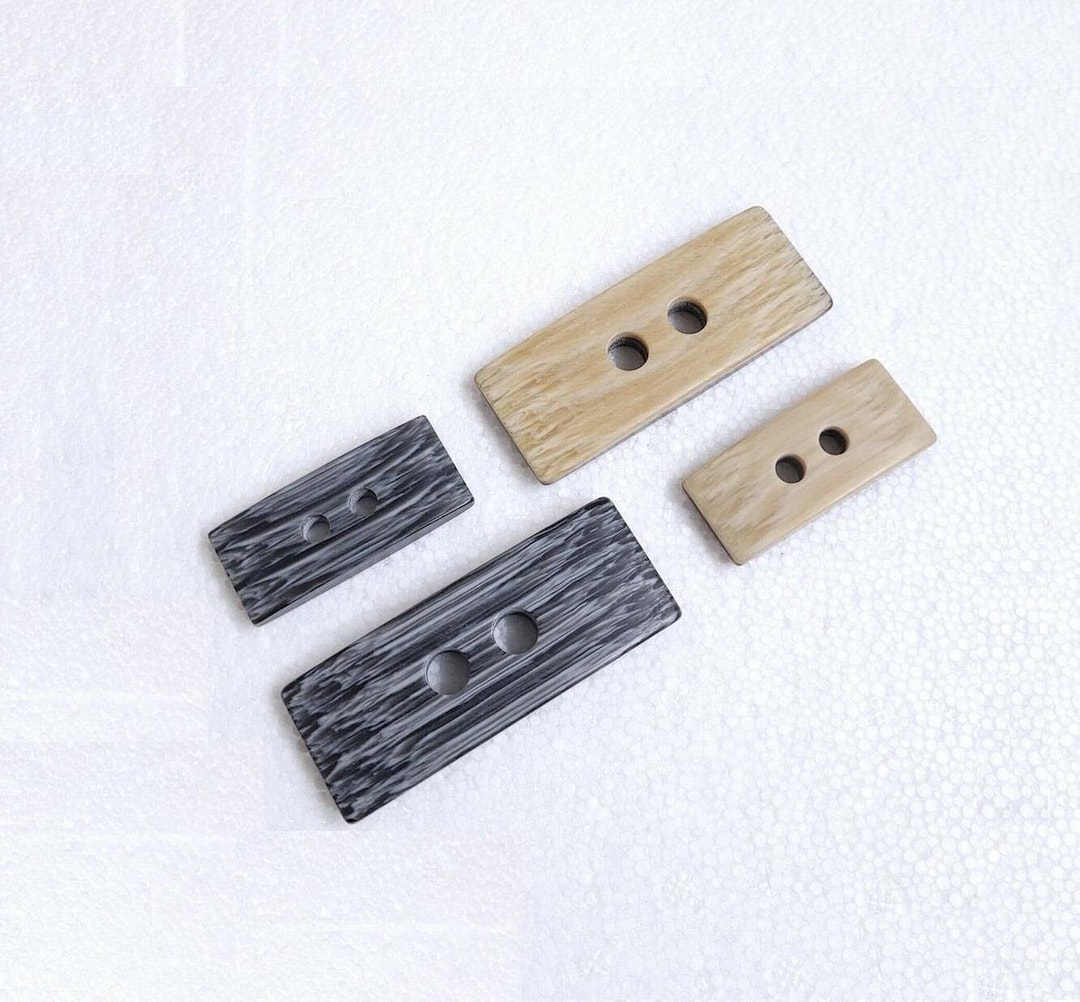 Rectangle Toggle Button 2 Hole 40mm 60mm Beige/brown Grey/black Duffle ...