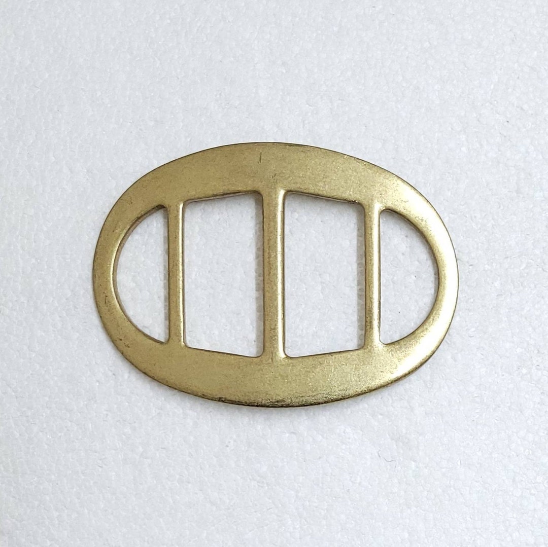 Oval Gold Tone 3 Bar Slider Buckle Curved Heavy Metal Belt Bag Art DIY ...