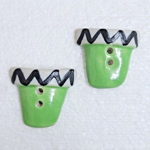 Flower Pot Button 2 Hole Novelty Terracotta Ceramic Glazed House Garden ...