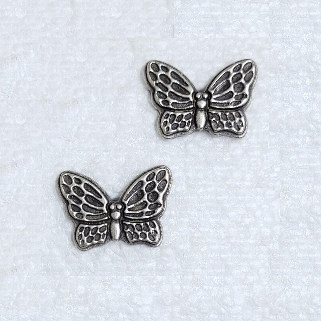 JHB Metal Butterfly Buttons 20mm Metal Shank Novelty Flying Garden ...