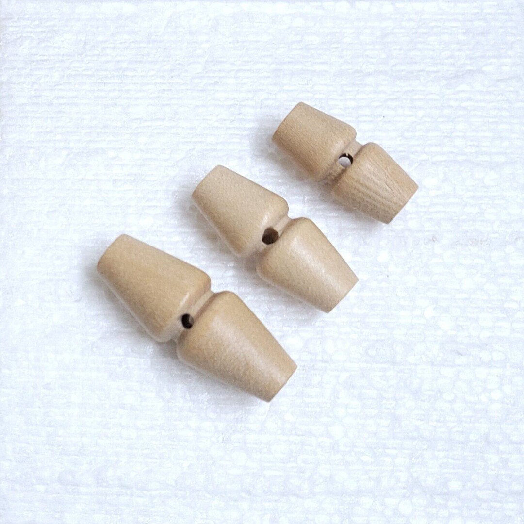 Wooden Toggle Button 1 Hole 20mm 25mm 30mm Natural Maple Wood Pack of 5 ...