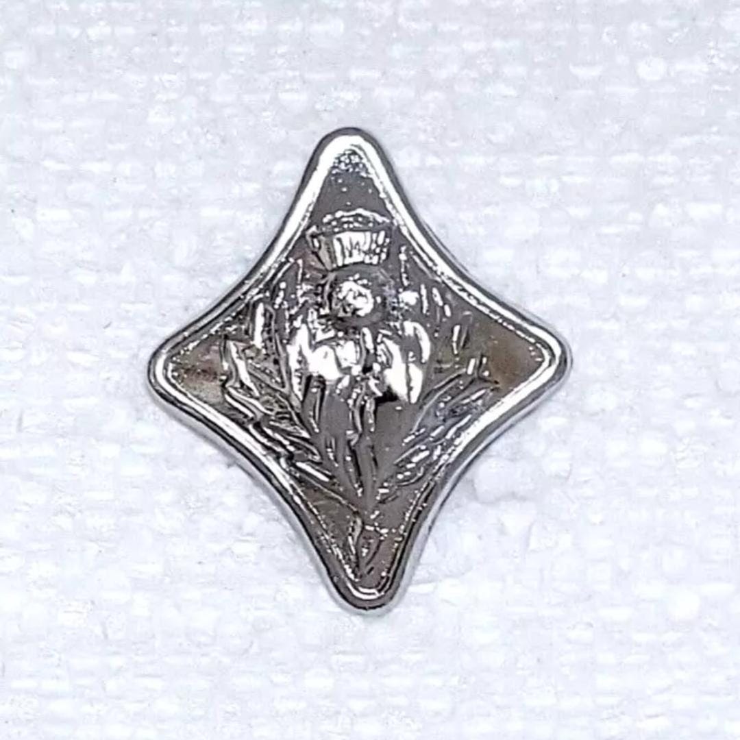 Scottish Thistle Diamond Buttons 27mm Silver Metal Shank Sewing Coat ...