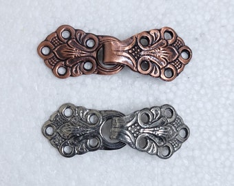 Norwegian Pewter Hook & Eye Cloak Clasp 45mm Medieval Era Pattern Tin ...