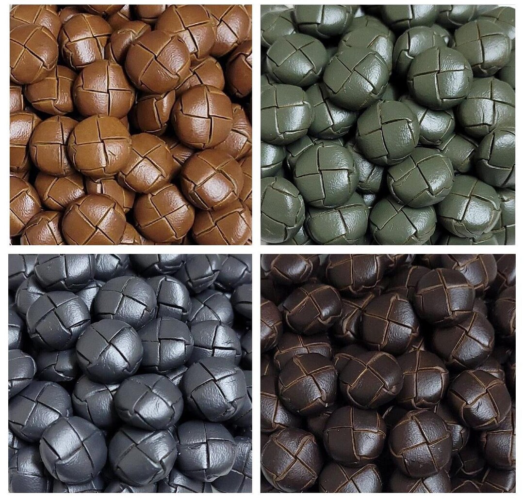 Leather Football Buttons 6 X 15mm Tan Grey Brown Green Metal Shank ...