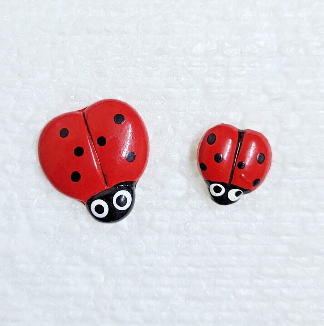 JHB International Ladybird Button 9mm 14mm Metal Shank Novelty Insect ...
